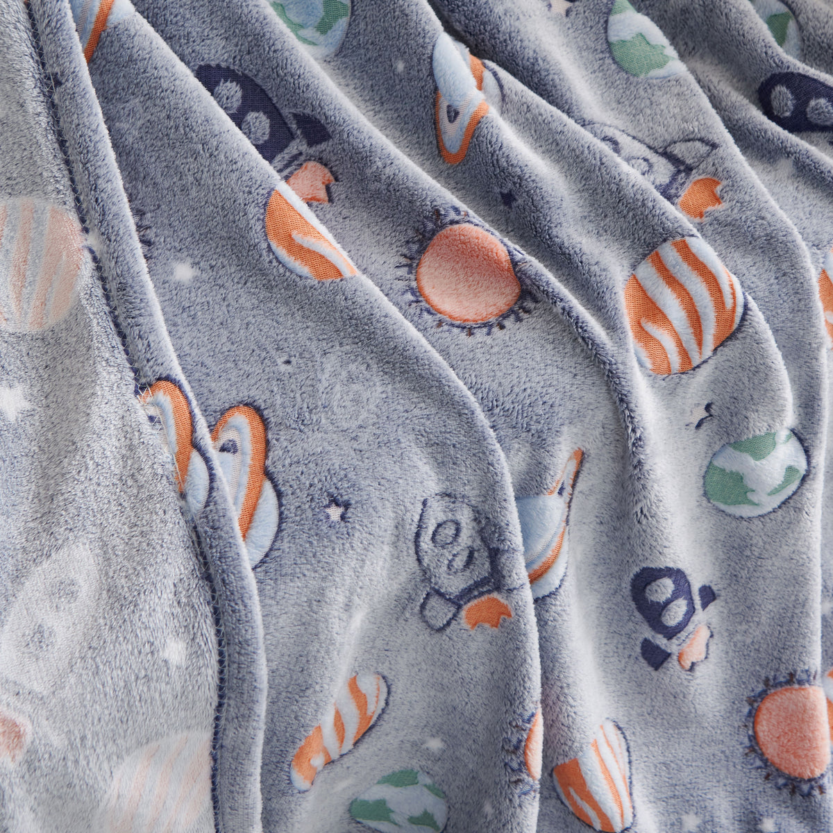 Glow in The Dark Kids Throw Blanket 40 x 50 inches Zooming Universe ...