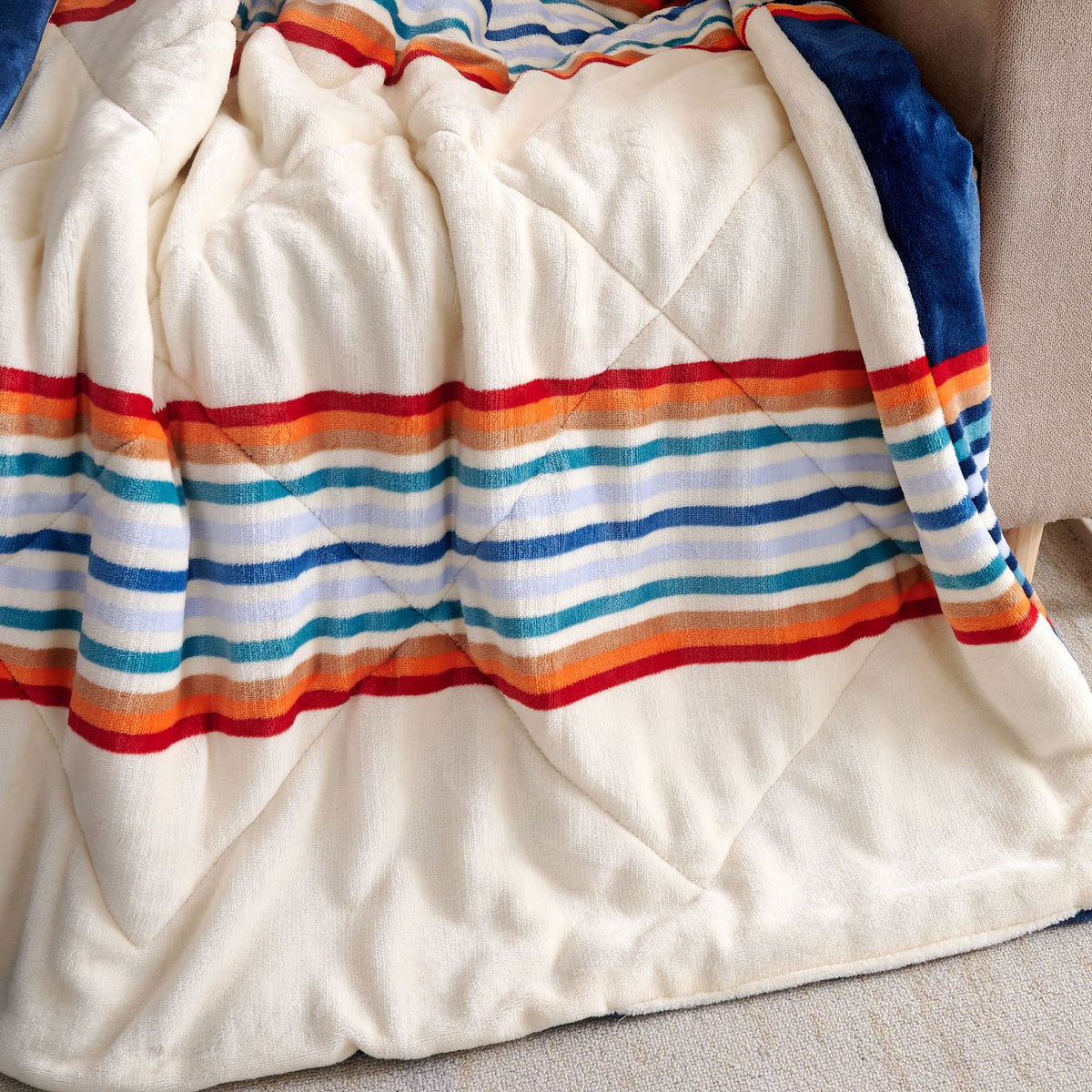 Diamond Quilted Velvet to Velvet Throw Blanket 50 x 60 inches Waylen S ...
